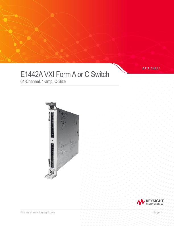 E1442A 64-Channel Form C or Form A Switch data sheet PDF Asset Page | Keysight